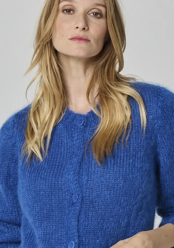 Veste chaude en laine mohair pour femme